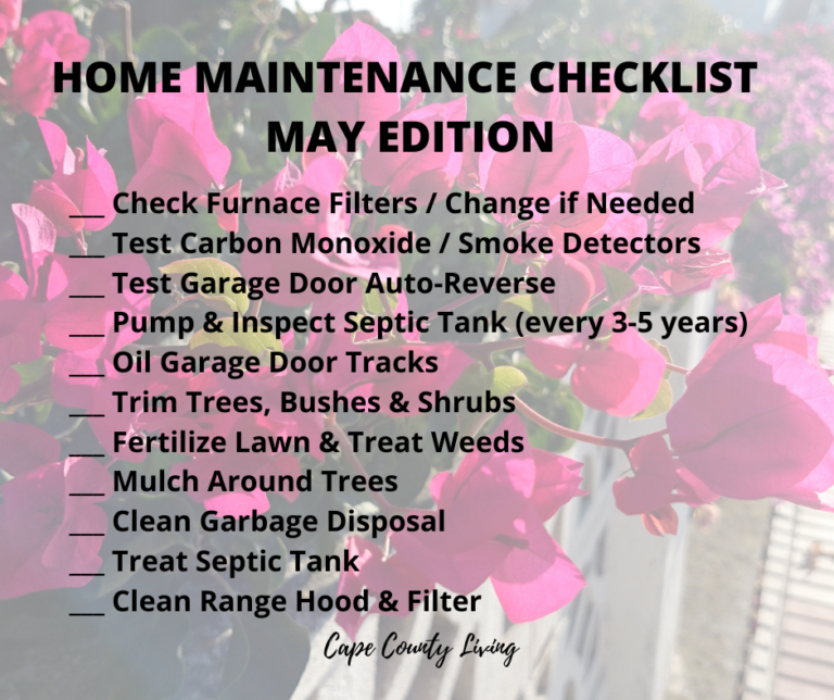 May Home Maintenance Checklist - Cape County Living